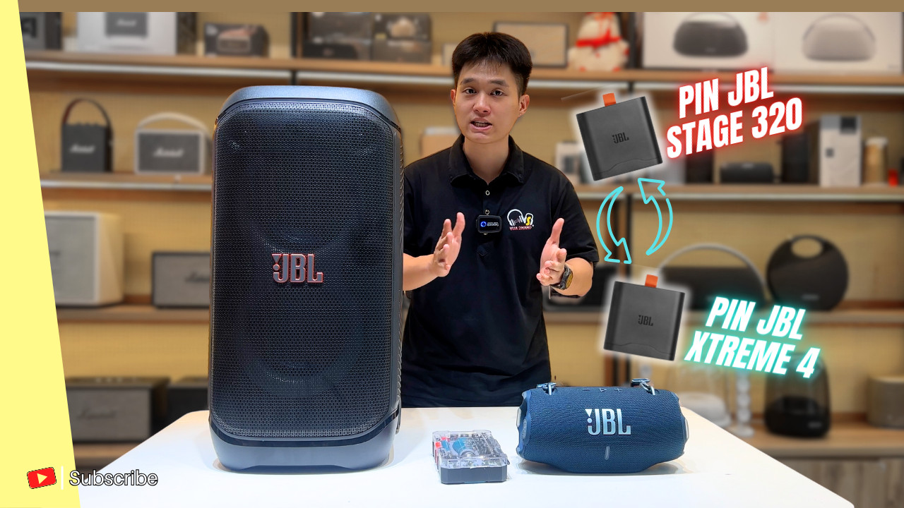 JBL Xtreme 4 vs Partybox Stage 320 có thể dùng chung Pin - Pin tháo rời ...